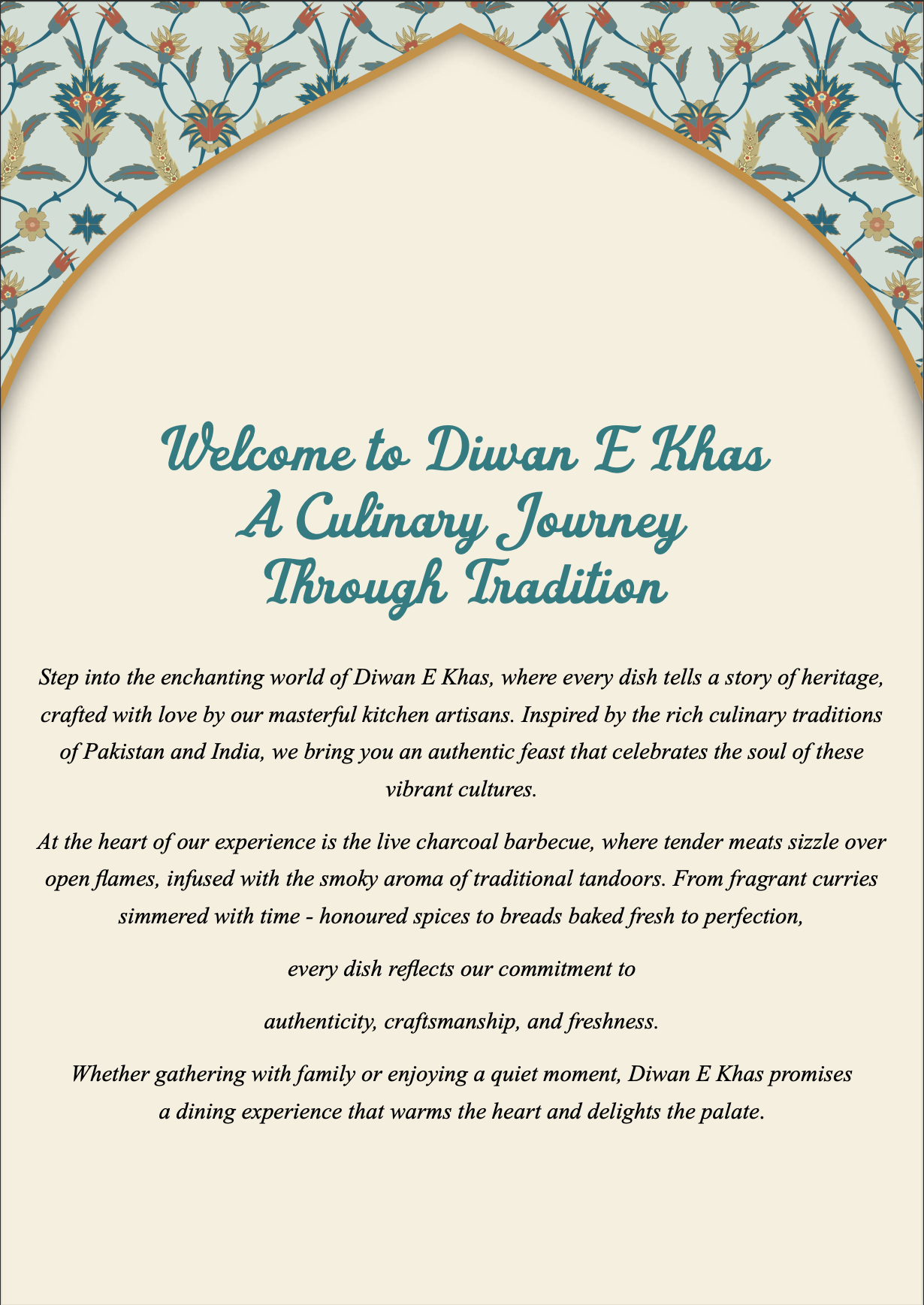 Menu - Diwan E Khas